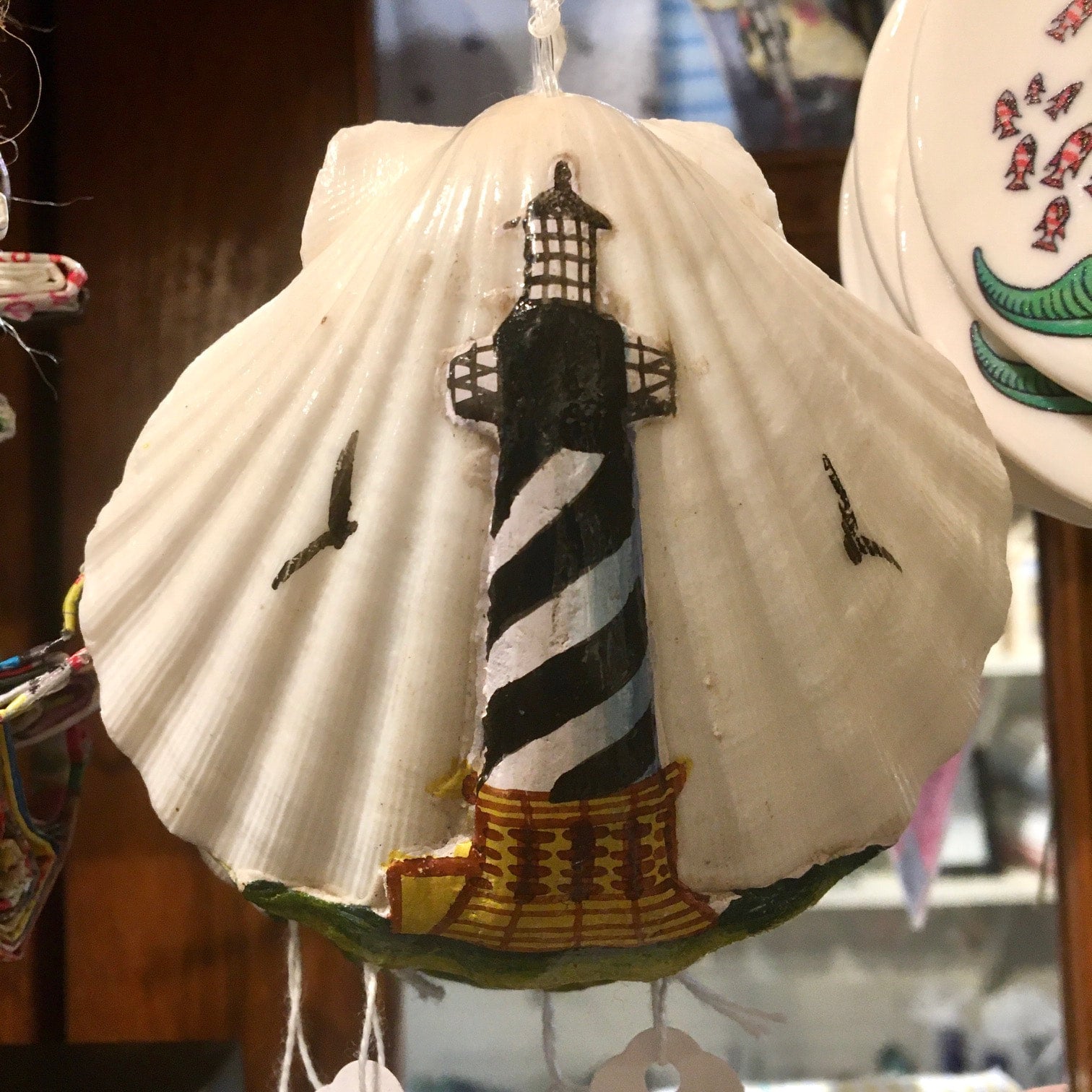 Pecten Shell Lighthouse Ornament | Old Gray House Gifts
